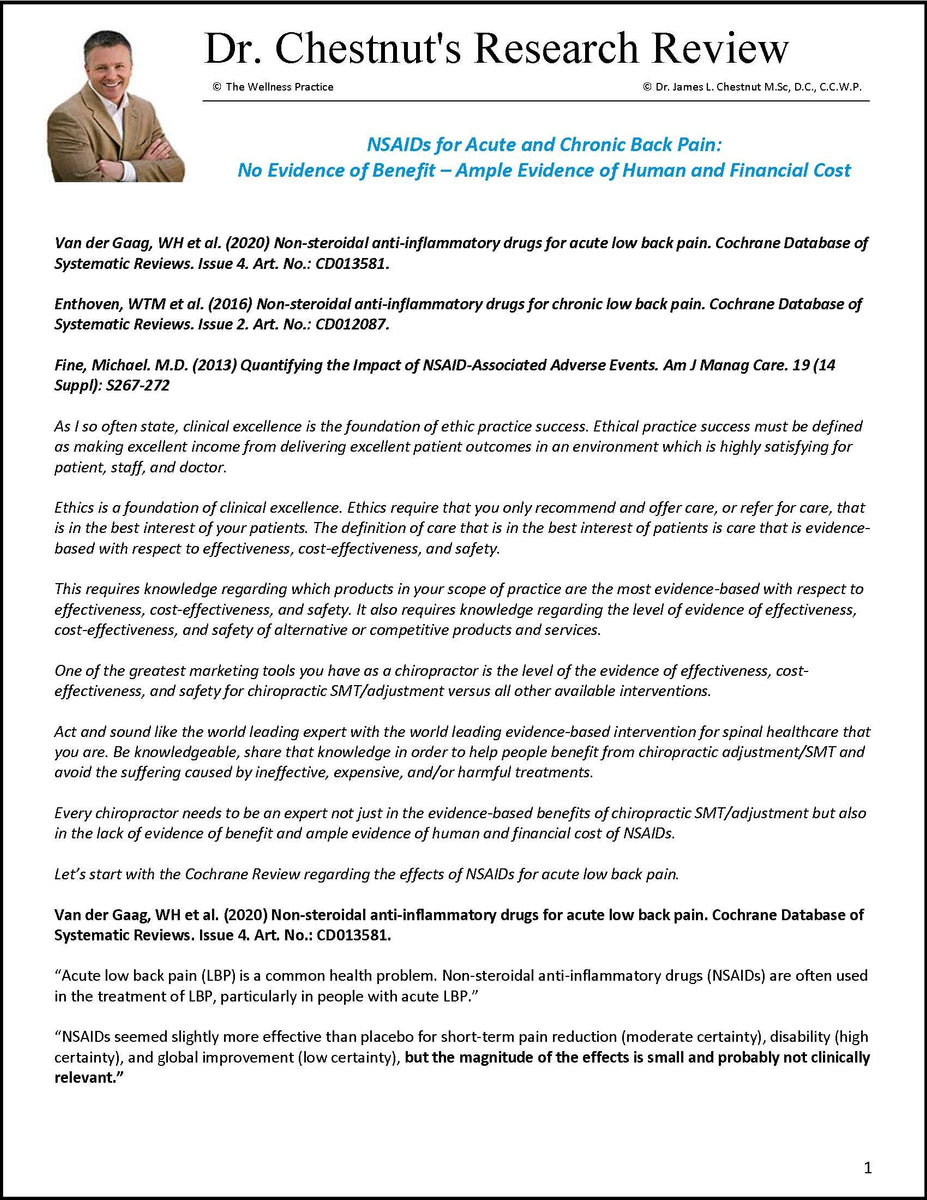 NSAIDs for Acute and Chronic Back Pain No Benefit - Van der Gaag and E ...